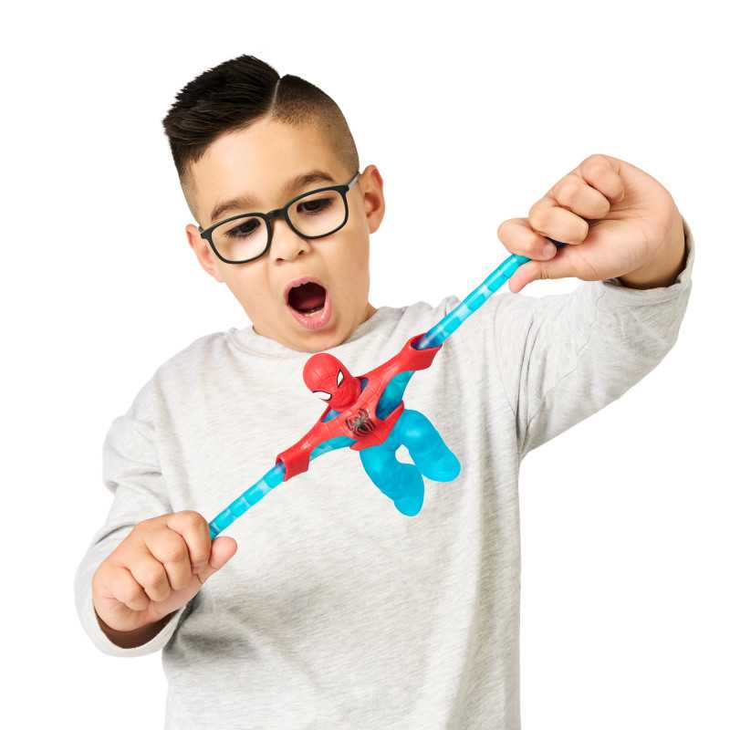 Héroe Goo Jit Zu Marvel Stretchy Spider-Man Azul 4.2" para niños de...