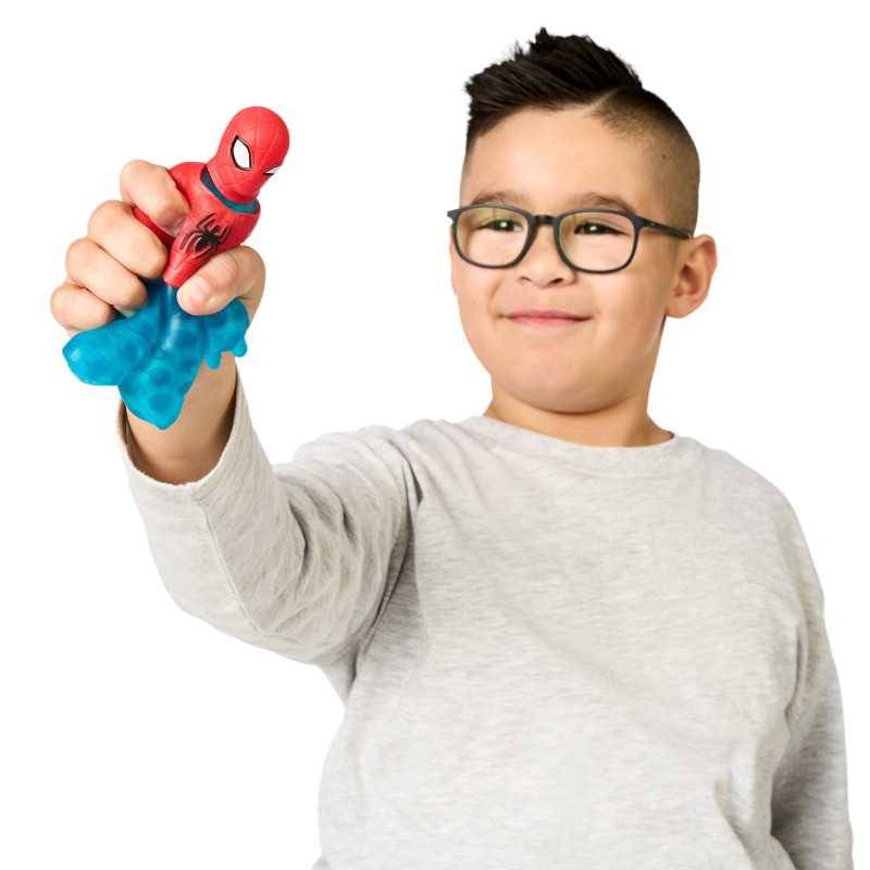 Héroe Goo Jit Zu Marvel Stretchy Spider-Man Azul 4.2" para niños de...